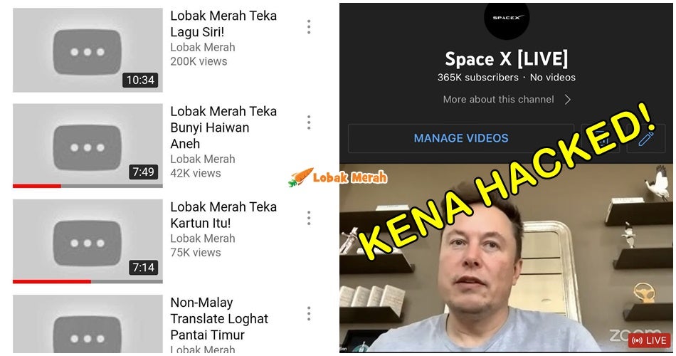 Youtube Lobak Merah Dah Hilang! Youtubers Hati-hati Dengan Trend Hacking 'Space X [LIVE ...