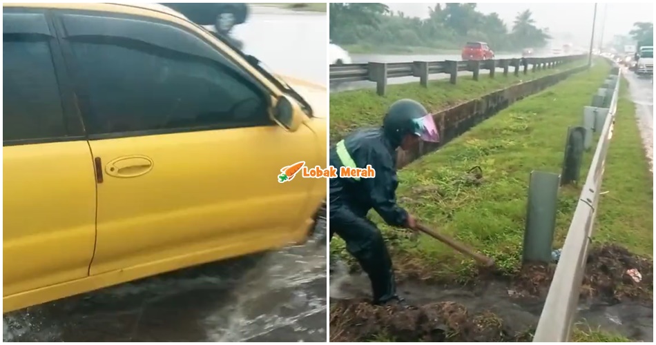 "Terima kasih abang" - Air Bertakung Atas Jalan, Lelaki Nekad Cangkul ...
