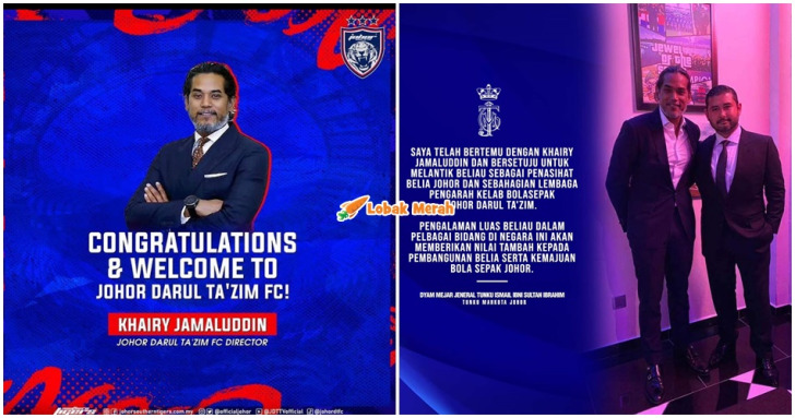 Rasmi! KJ Kini Dilantik Jadi Ahli Lembaga Pengarah JDT - Lobak Merah