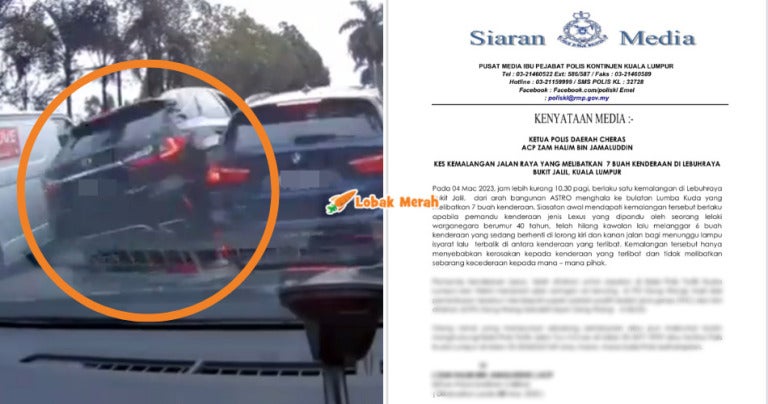 Tular Video Pemandu Kereta Mewah Rempuh 6 Kenderaan, Rupanya Positif Dadah - Lobak Merah
