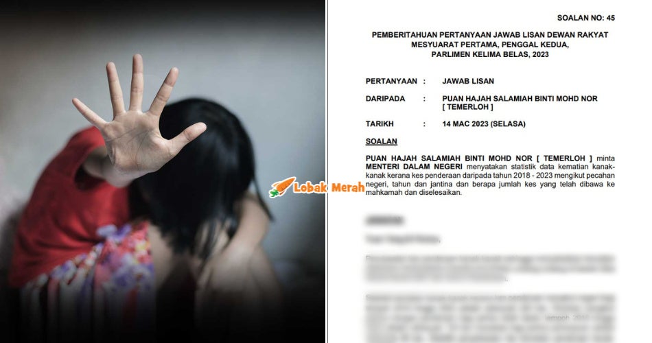 "Sangat merisaukan" - 220 Kanak-kanak Maut Akibat Didera Dari Tahun 2018 Hingga 2022 - Lobak Merah