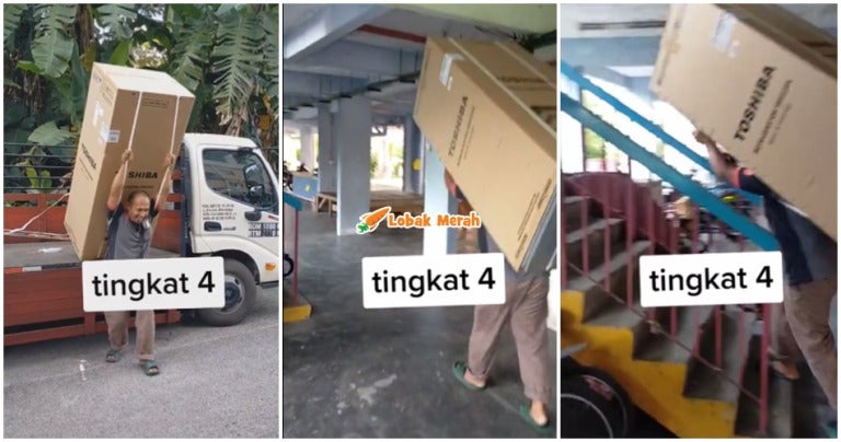 [VIDEO] Netizen Tabik Spring Tengok Penghantar Ini Angkat Peti Sejuk ...