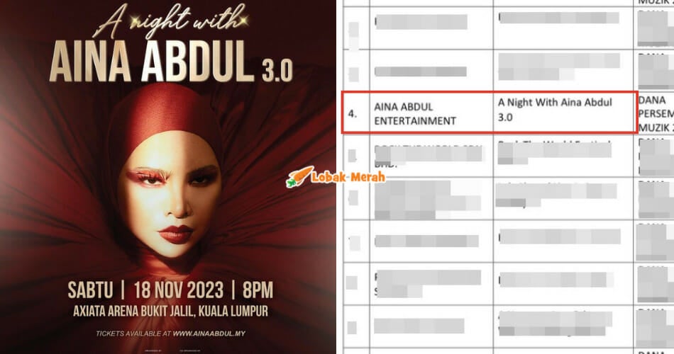 Dapat Dana Kerajaan Untuk Buat Konsert, Ada Yang Tak Puas Hati Dengan Aina Abdul? - Lobak Merah