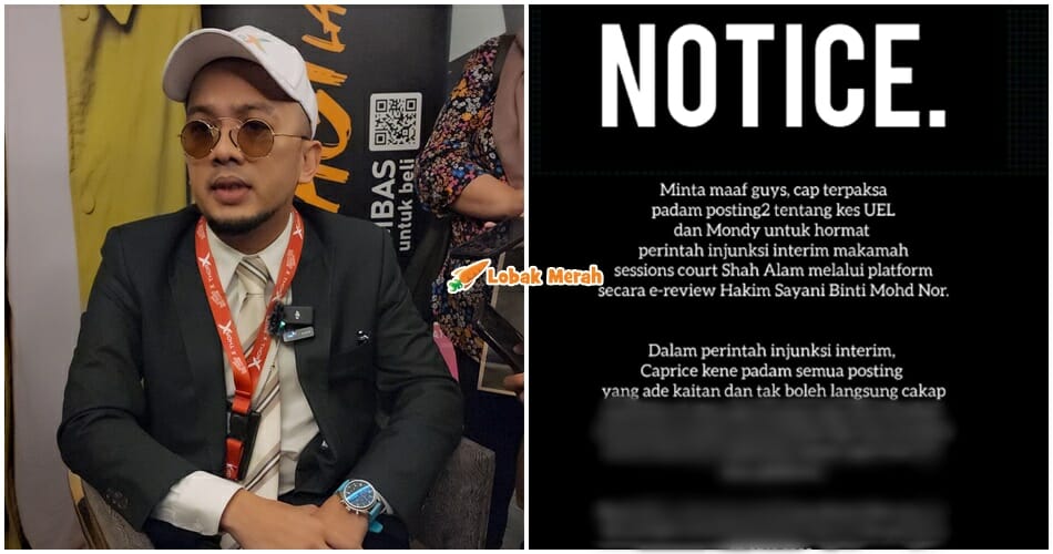 Dapat Perintah Injuksi Interim, Caprice Mohon Maaf Terpaksa Padam Semua ...