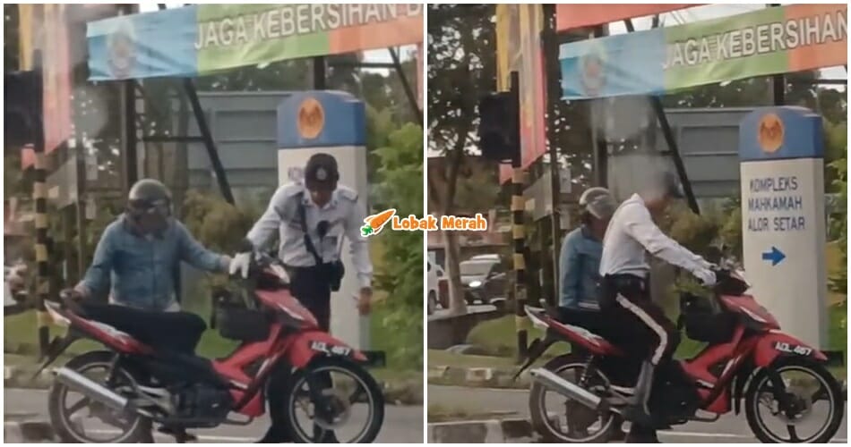 Anggota Polis Trafik Bantu Pakcik Hidupkan Motor Di Tepi Jalan Raih ...
