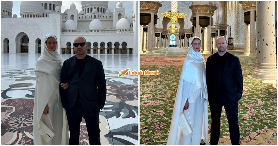 Jason Statham & Pasangan Dipuji Netizen, Lawat Masjid Di Abu Dhabi ...