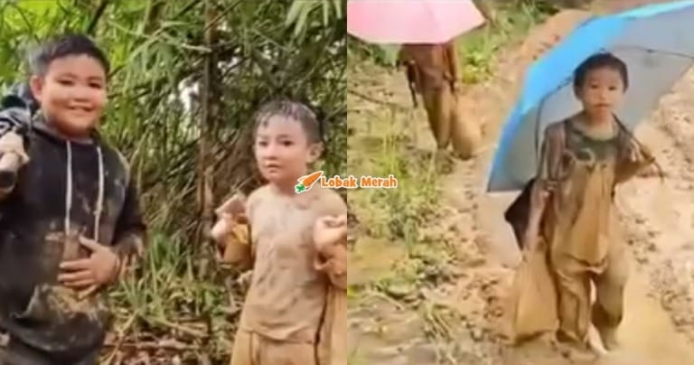 Terpaksa Mengharungi Jalan Becak & Berselut Untuk Sampai Ke Sekolah ...