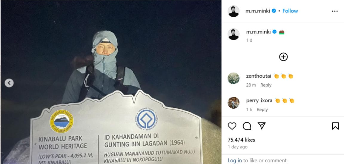 Kongsi Gambar Berjaya Tawan Gunung Kinabalu, Instagram Pelakon Korea Selatan Lee Min-ki ...