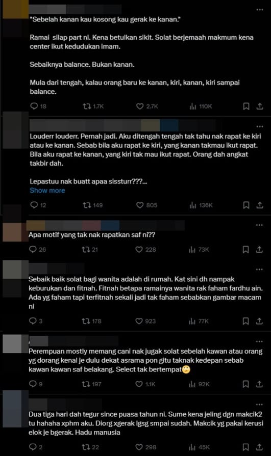 "Siapa ajar boleh pecah macam ni?" - Isu Wanita Tak Rapatkan Saf Ketika Solat Berjemaah Jadi ...